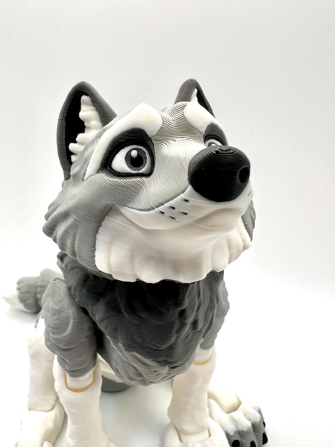 Wolf 3D Printed Fidget Figure | Howling Wolf Model | Articulated Animal ...