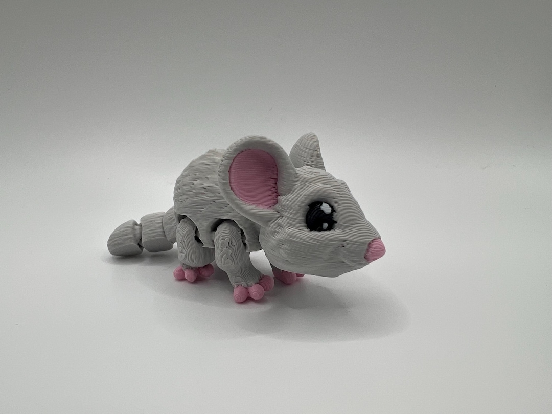 Mouse 3D Printed Fidget Figure | Small Mouse Model | Articulated Animal ...
