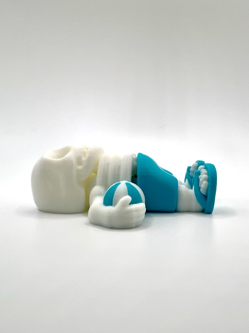 3D Printed Beach Bum Skeleton | Articulated Fidget Figure - Etsy