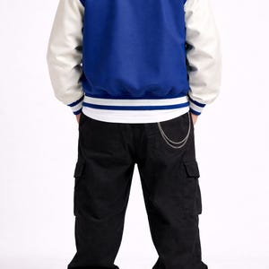 Blue and White Varsity Jacket, Classic Letterman Style, Streetwear - Etsy