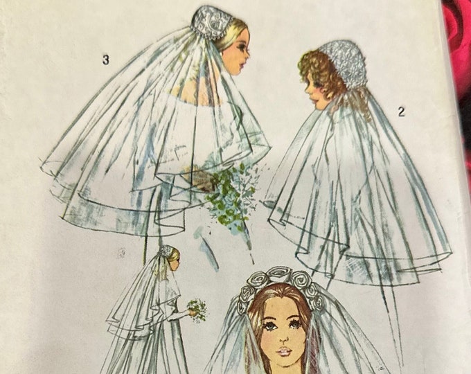 1970's Uncut Bridal Veil and Headpieces Pattern-simplicity 9826 - Etsy
