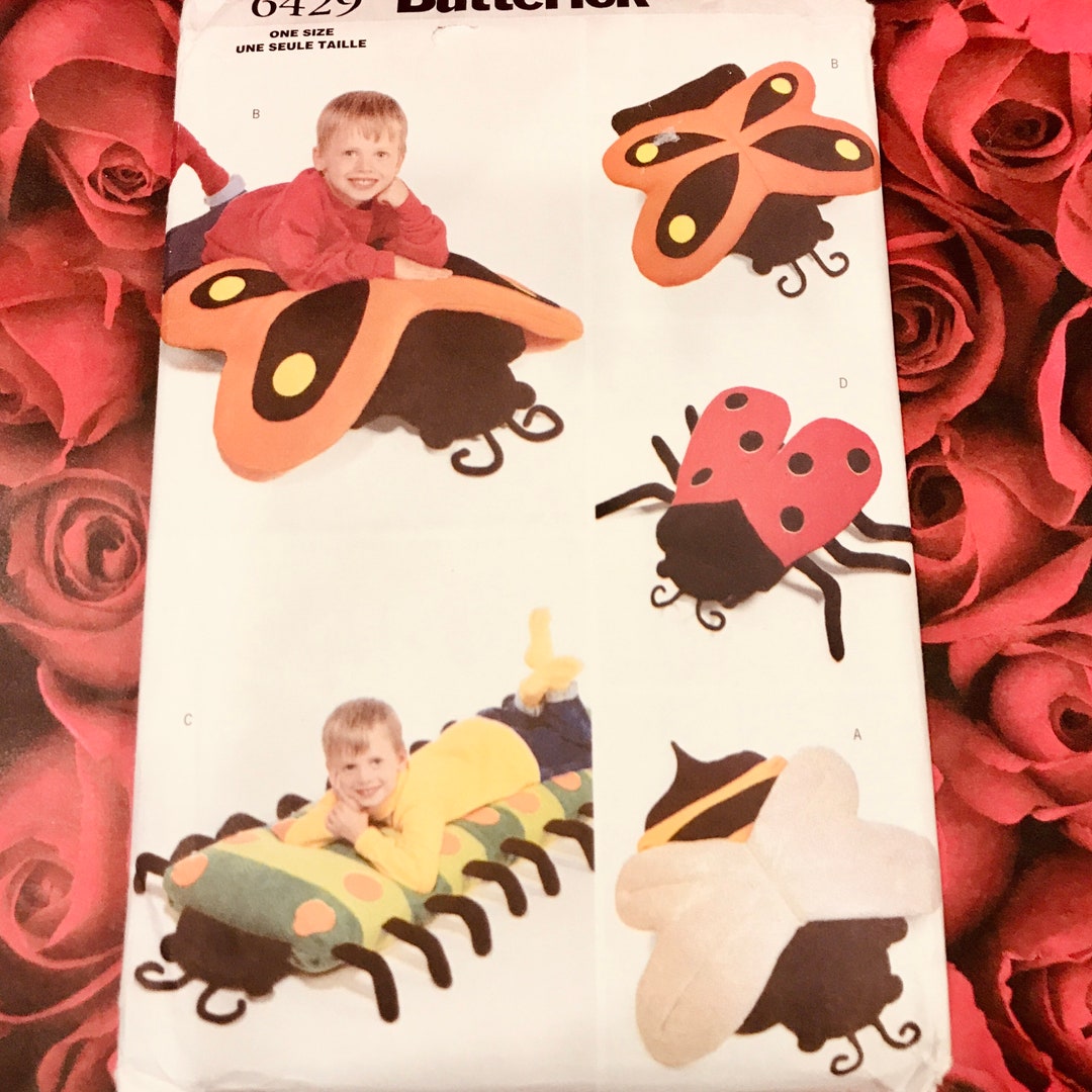 Uncut Bug Pillow Covers Pattern Butterick 6429 - Etsy