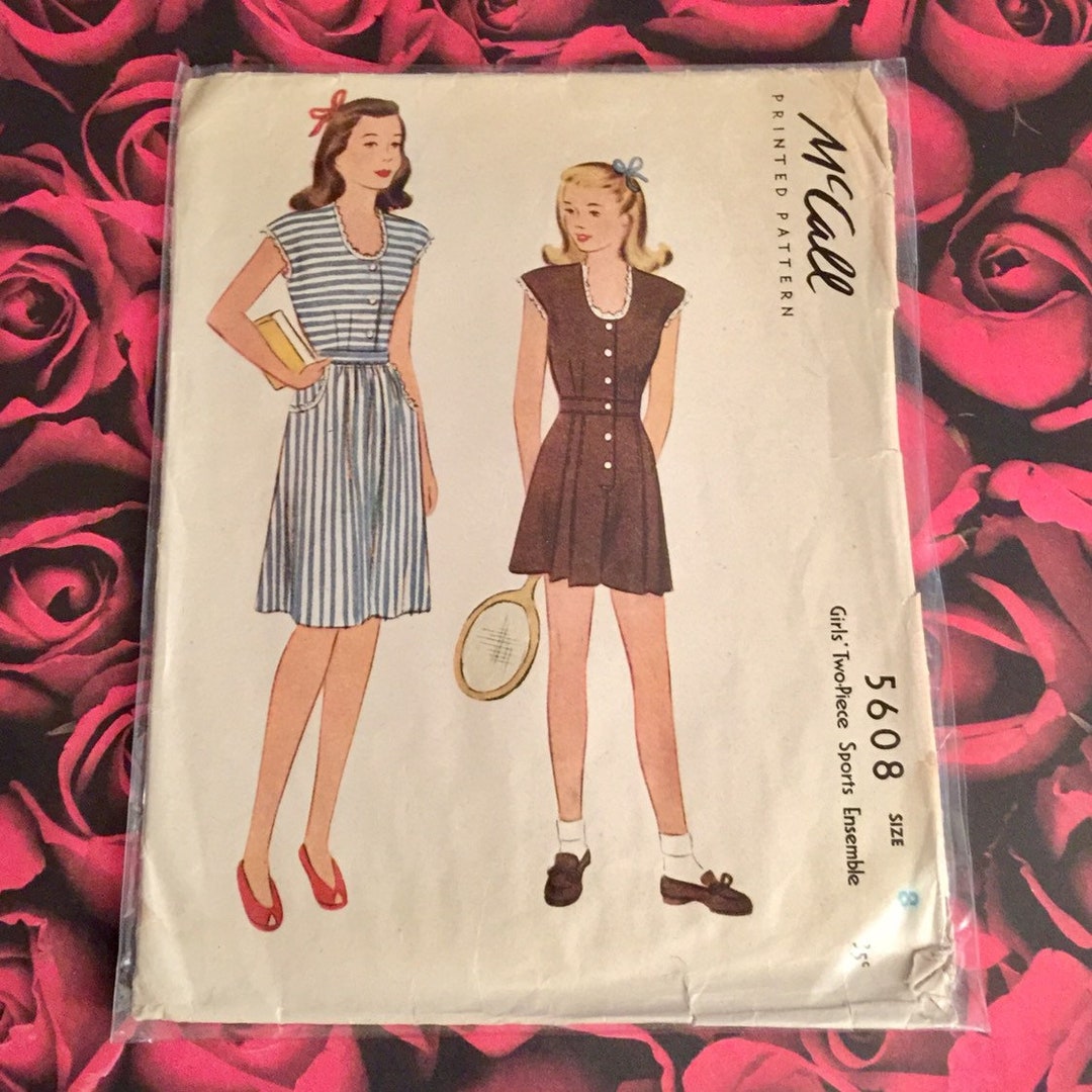 1940's Girls Tennis Dress Sewing Pattern- Mccalls #5608 - Etsy