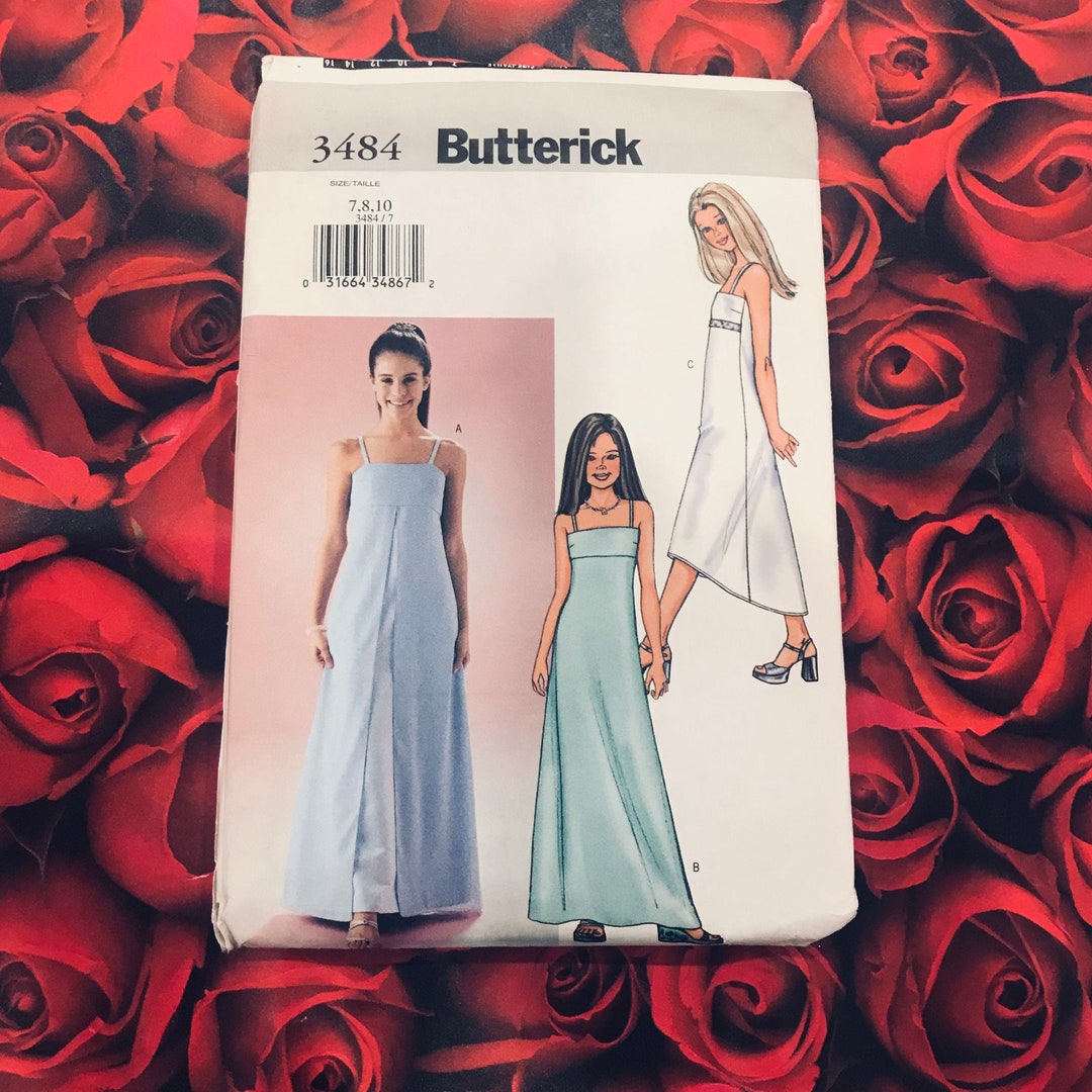 Uncut Girls Dress Pattern Butterick 3484 - Etsy.de
