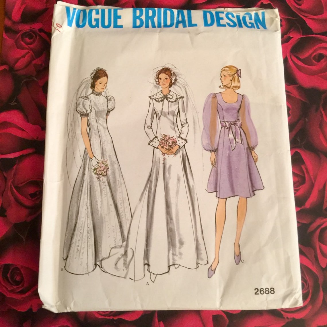 70's Uncut Vogue Wedding Dress Pattern 2688 | Etsy