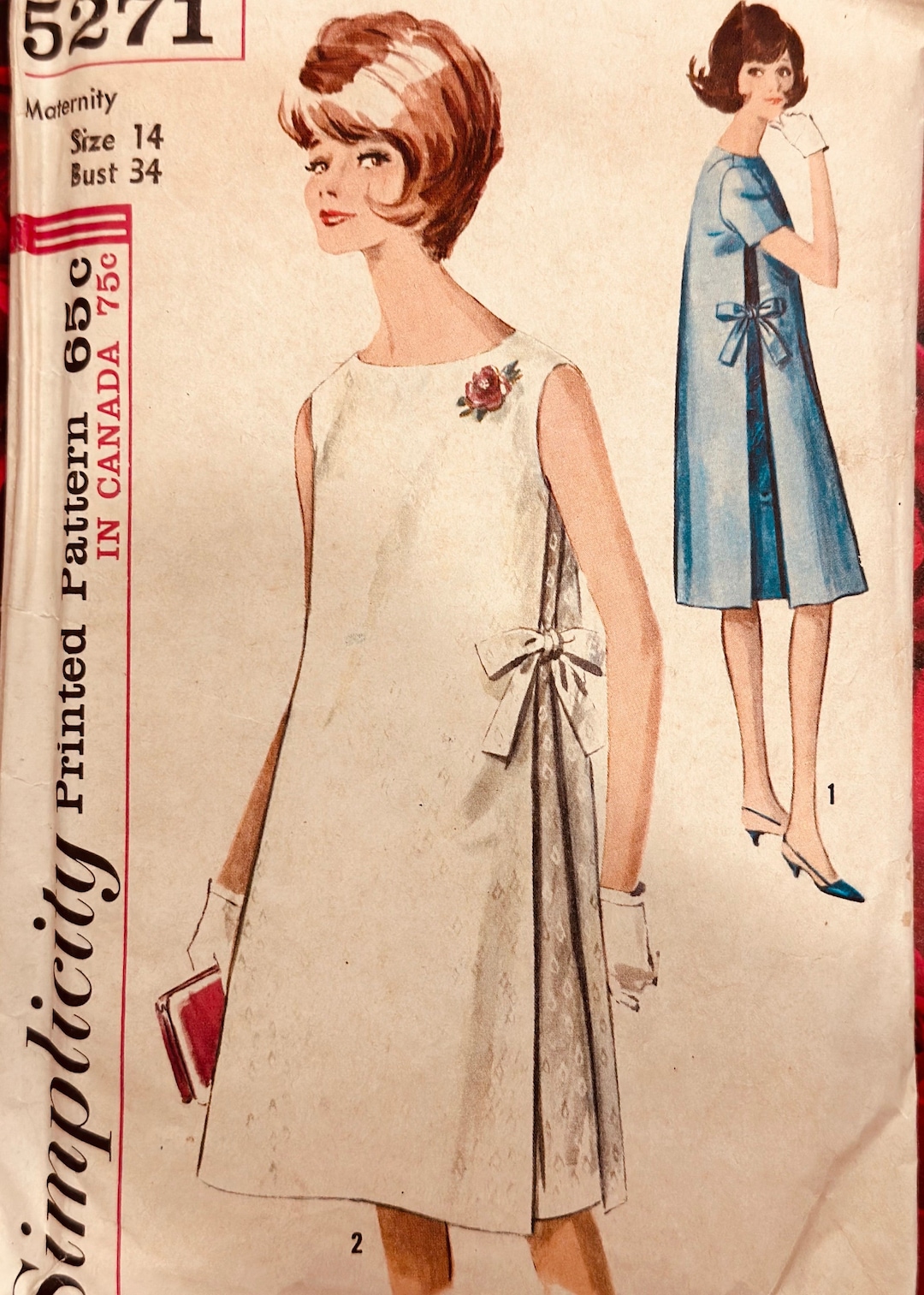 1960’s Maternity Dress Pattern- Simplicity 5271 - Etsy