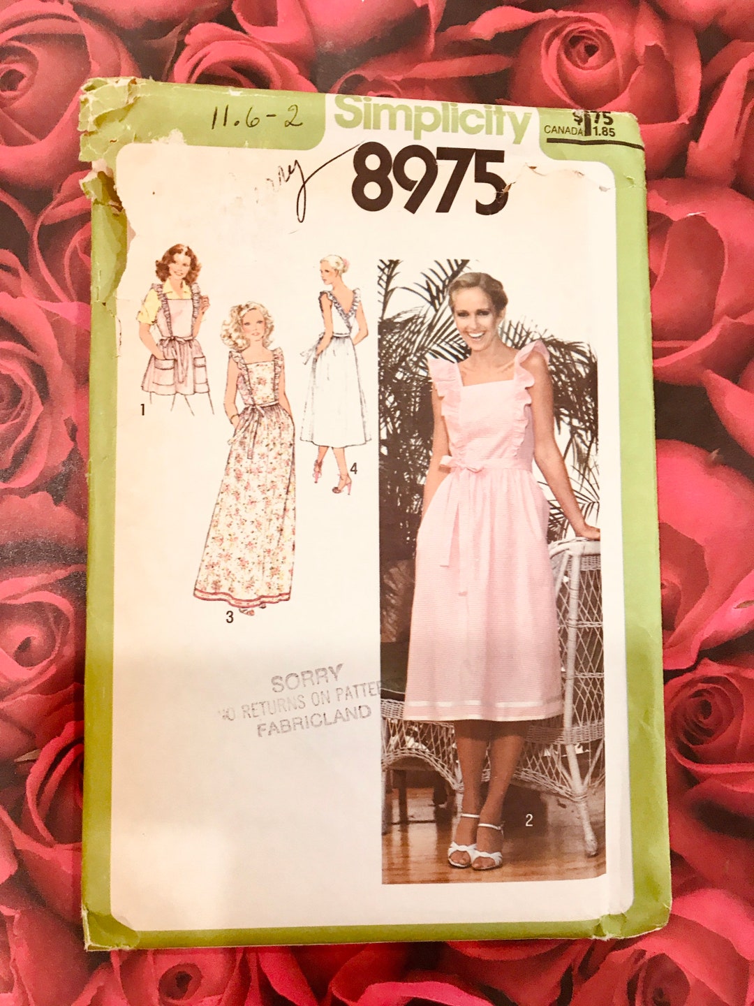 1970’s Back Wrap Dress Pattern- Simplicity 8975 - Etsy