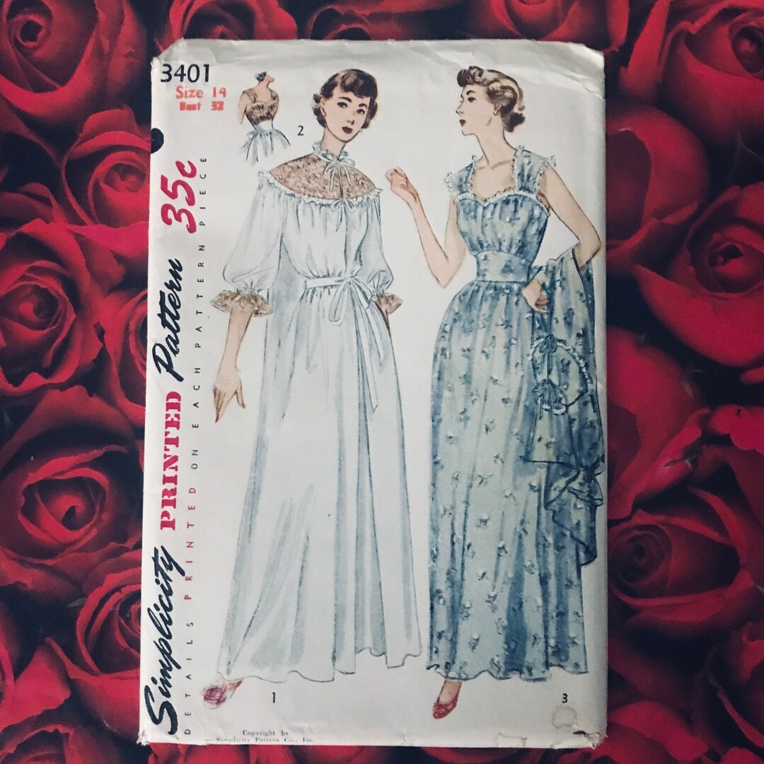 1950’s Negligee and Nightgown Pattern- Uncut Simplicity #3401 - Etsy