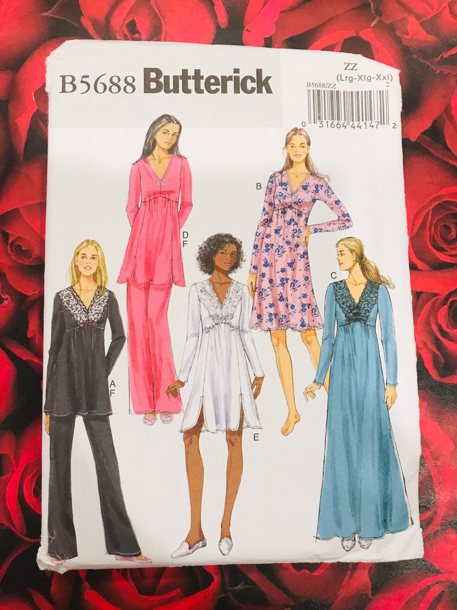 Uncut Nightgown, Top and Pants Pattern-butterick #5688 - Etsy