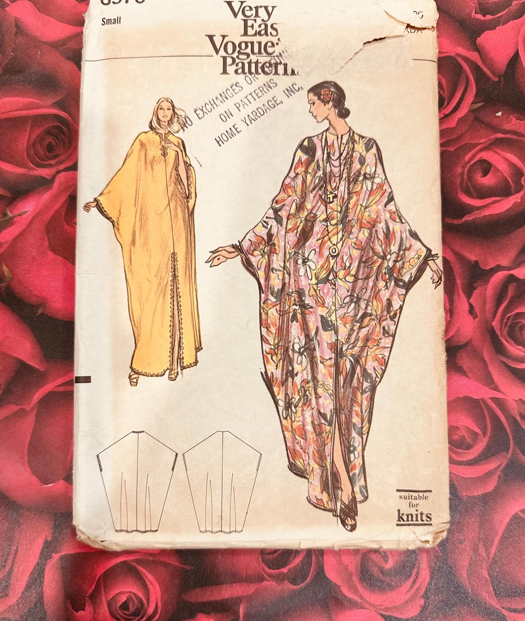70's Vogue Caftan Sewing Pattern #8576 - Etsy