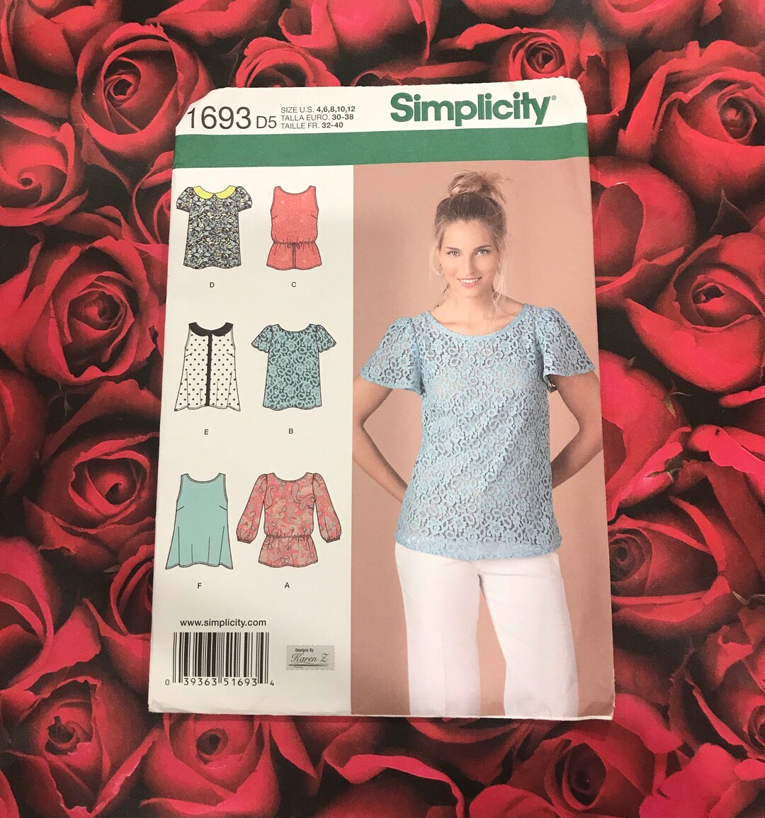 Uncut 6 Style Top Pattern- Simplicity # 1693 - Etsy