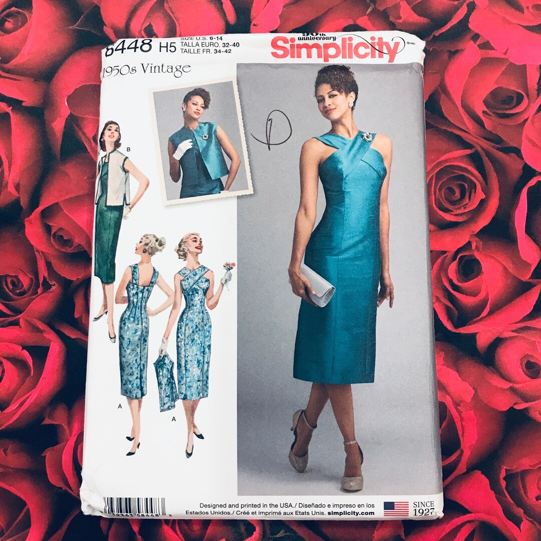 1950s Retro Uncut Dress and Jacket Pattern Simplicity 8448 - Etsy