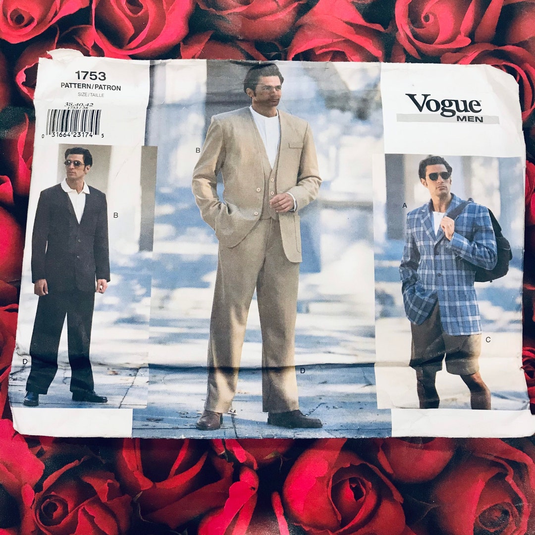 Uncut Vogue Mens Jacket, Vest, Pants and Shorts Pattern #1753 - Etsy