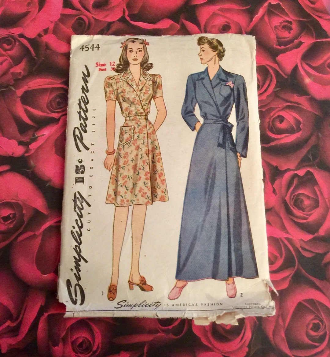 1940's House Dress Pattern-simplicity 4544 - Etsy