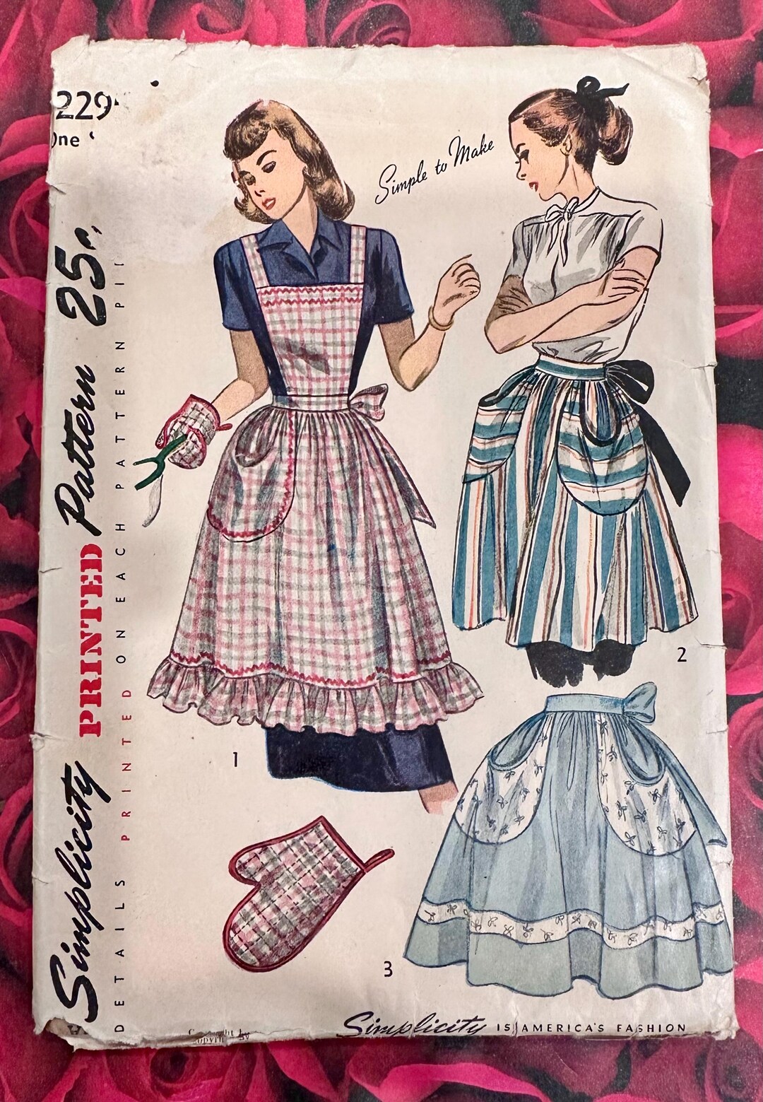 1940’s Original Apron Pattern- Simplicity 2295 - Etsy