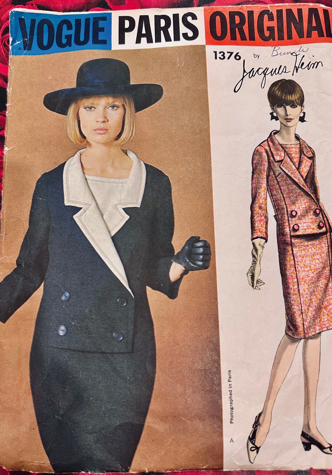 1960’s Jacques Heim Vogue Paris Original Dress Pattern-#1376 - Etsy