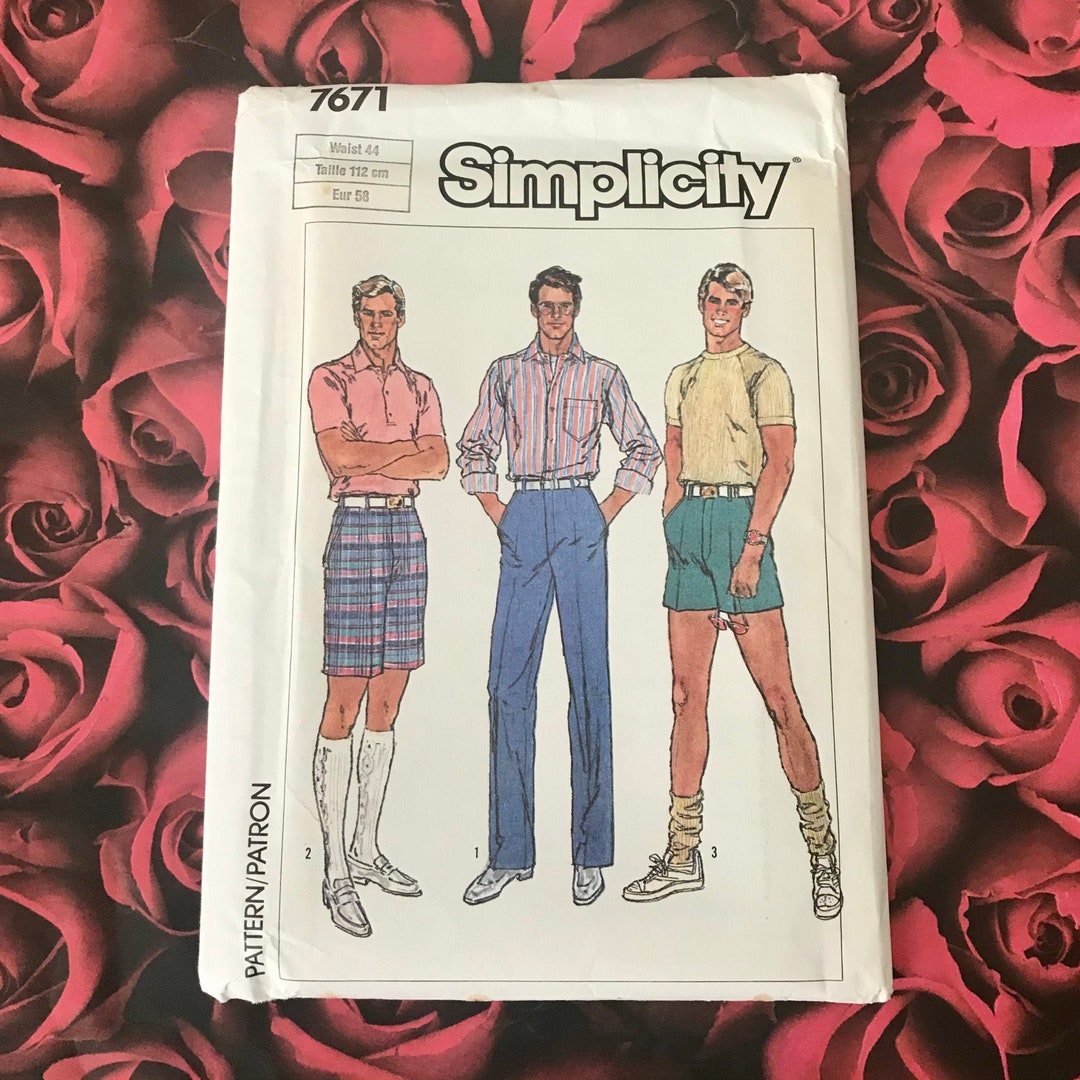 80’s Uncut Mens Pants and Shorts Pattern-simplicity #7671 - Etsy