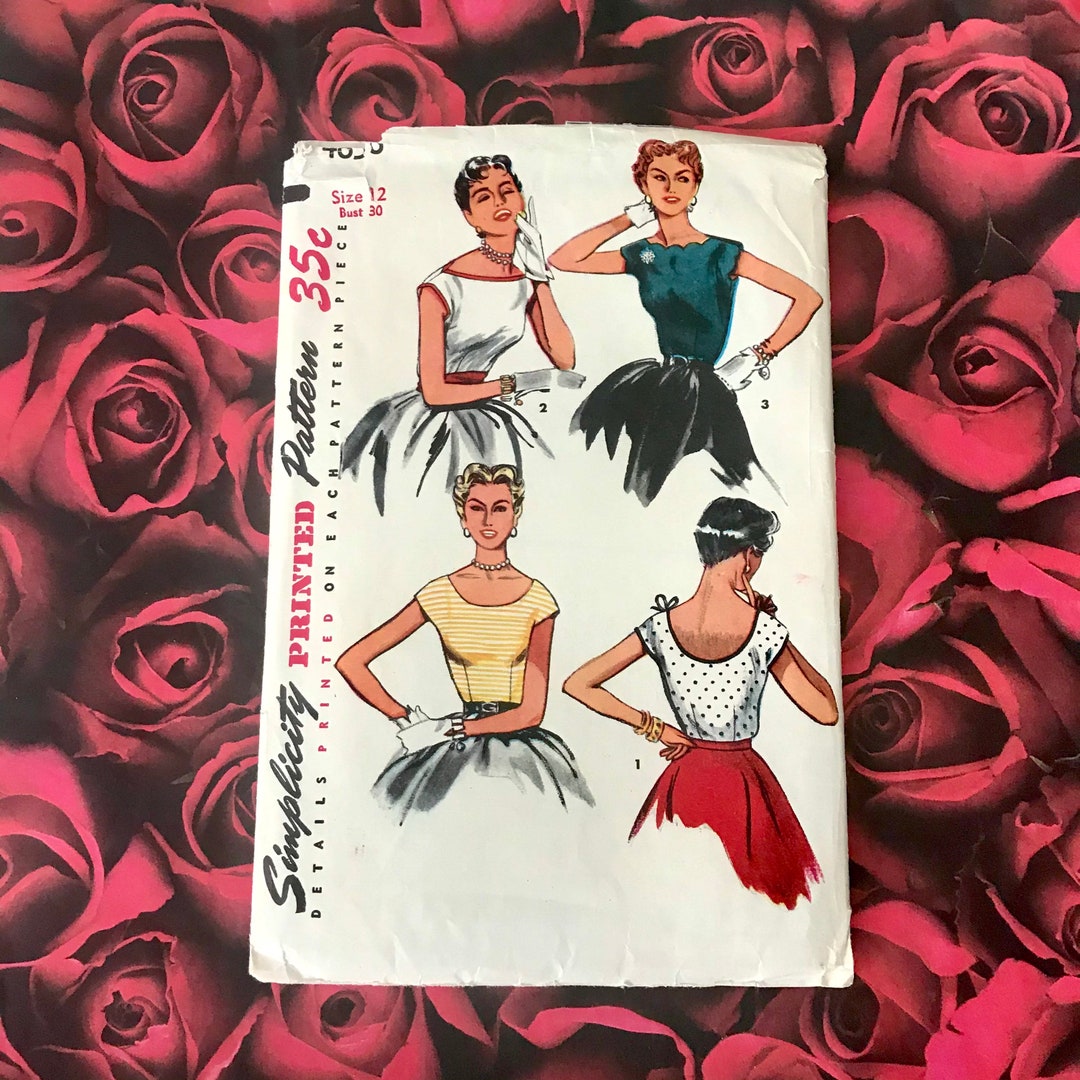 1950s Simplicity Blouse Pattern 4656 - Etsy UK