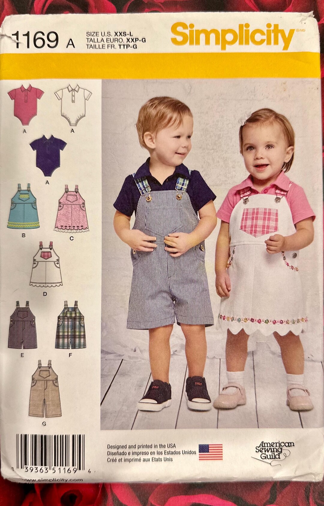 Uncut Infant Overalls, Jumper or Bodysuit Pattern-simplicity 1169 - Etsy