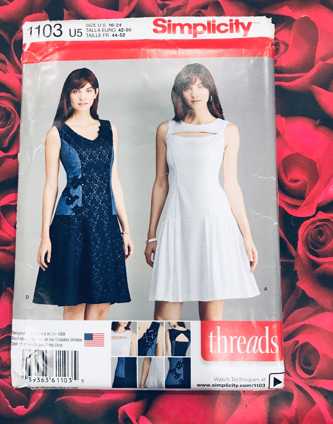Uncut Dress Pattern- Simplicity #1103 - Etsy