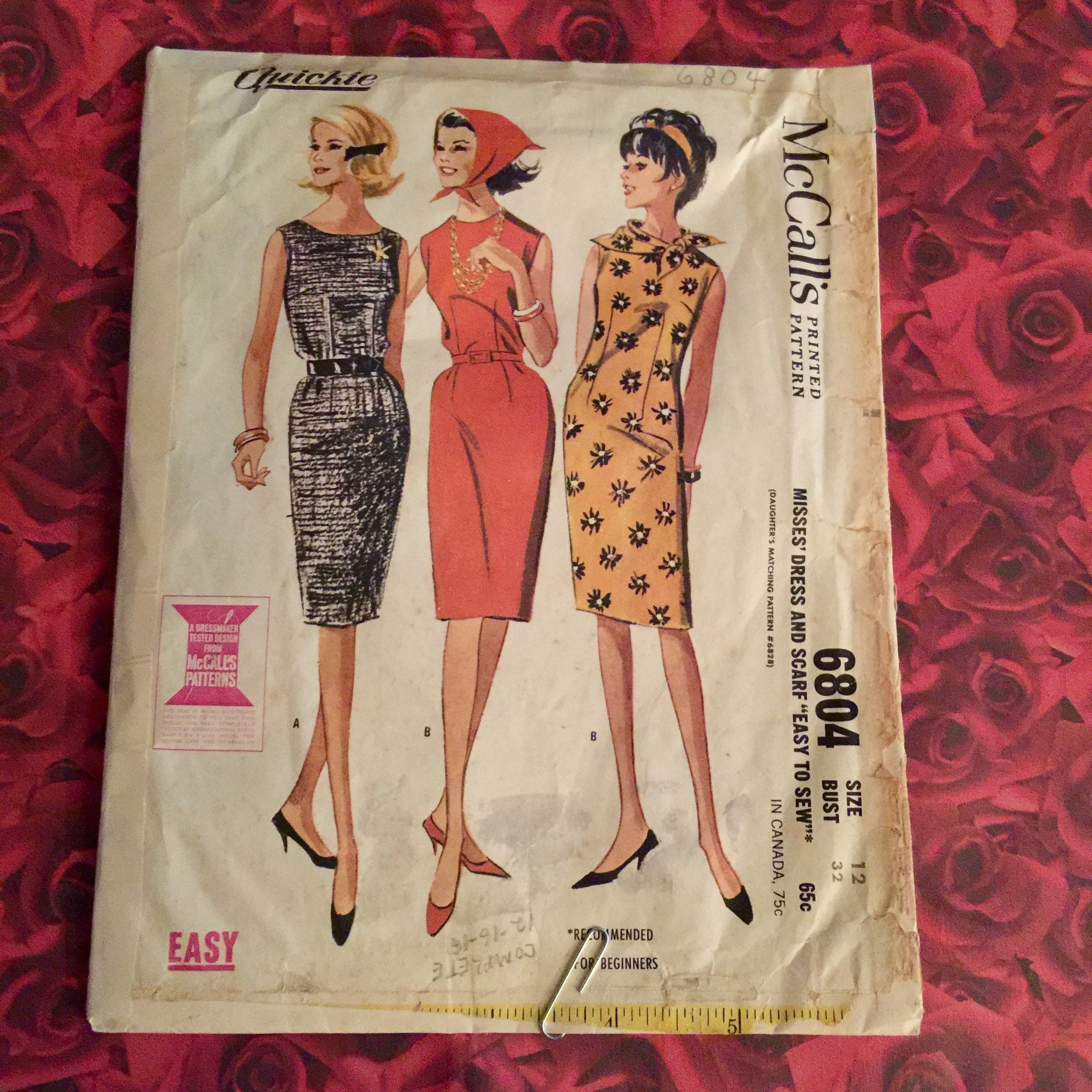 Patterns 60's Vintage Mccalls Dress Pattern #8243 Sewing & Fiber etna ...