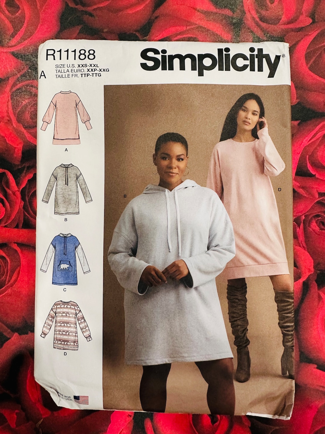 Uncut Sweatshirt Mini Dress Pattern- Simplicity 11188 - Etsy