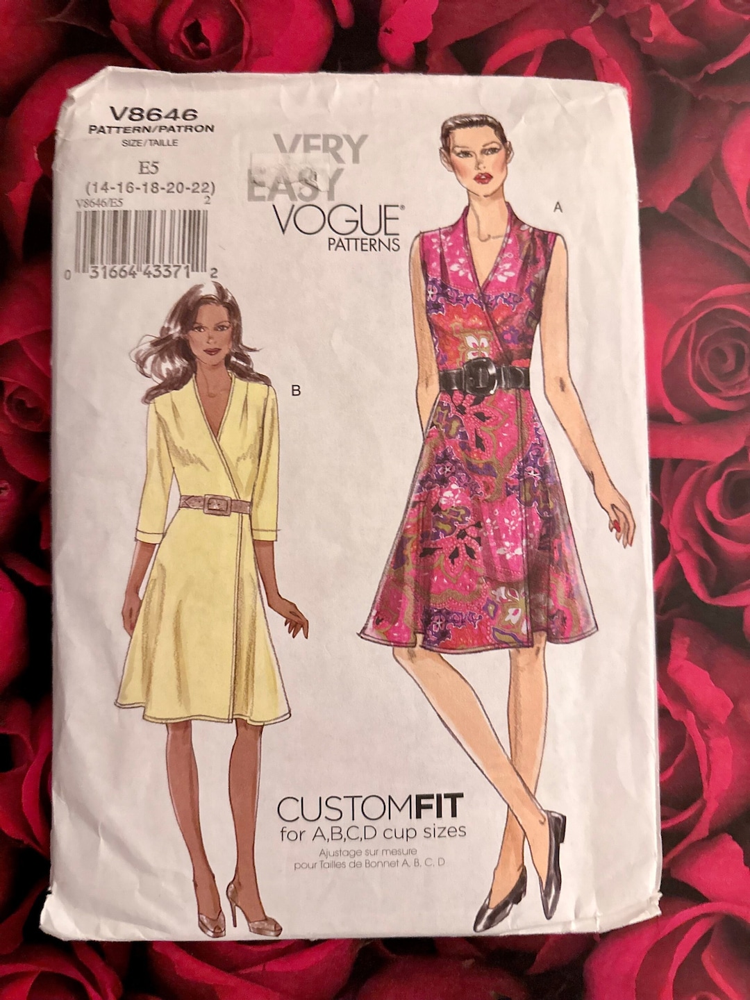 Vogue Wrap Dress Pattern 8646 - Etsy