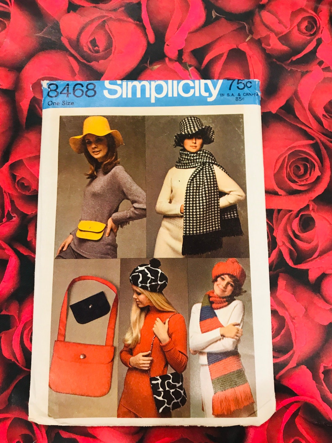 1960’s Hat, Purse, Beret, Scarf Pattern-simplicity 8468 - Etsy