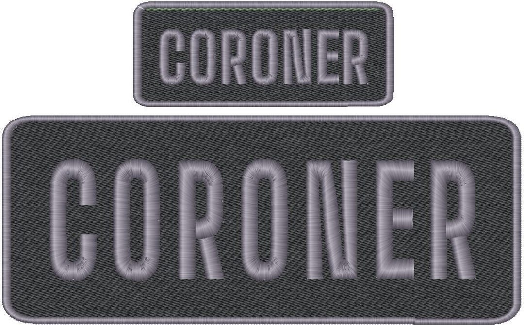 CORONER Embroidery Patch 10x4 and 5x2 Inches Loop Backing Gray Letters With Gray Border - Etsy