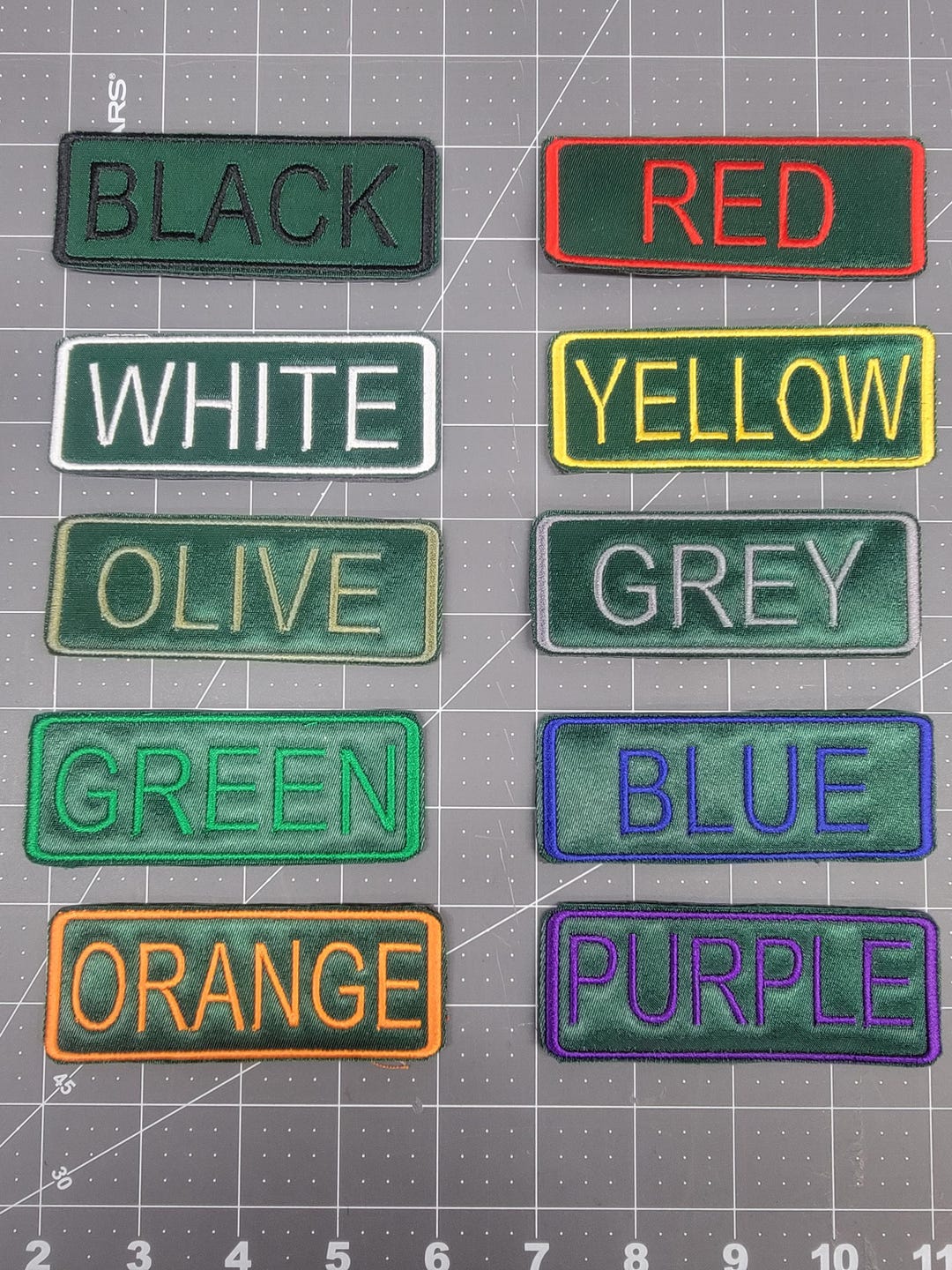 Green Personalized Name Tape Badge Patch With Sew on Backing, Twill ...