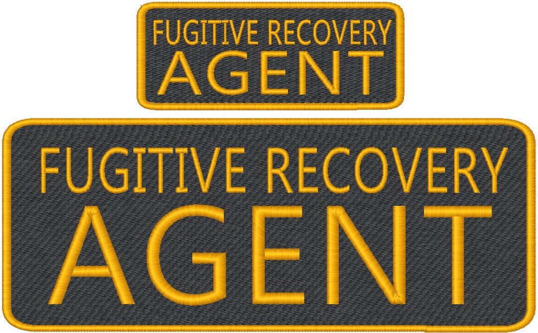 Fugitive Recovery Agent Embroidery Patch Set: Gold on Black - Etsy