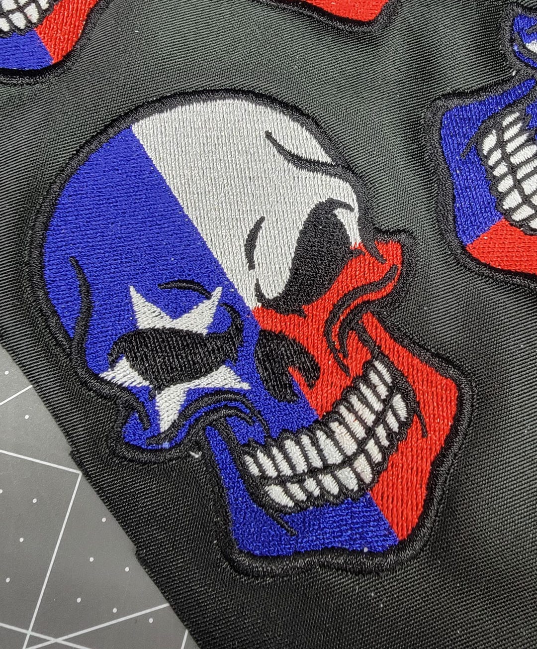 Texas Punisher Skull Flag Patch, Iron On, or Hook/loop Style 2" X 3", Texas Punisher Flag Morale ...