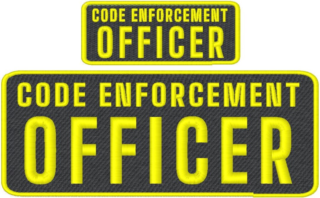 Code Enforcement OFFICER Embroidery Patch 10x4 and 5x2 Inches Hook ...
