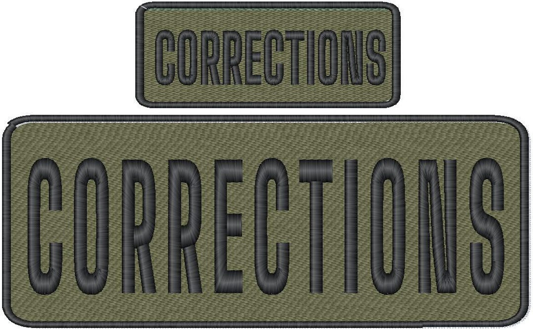 CORRECTIONS Embroidery Patch 10x4 and 5x2 Inches Loop Backing Black ...