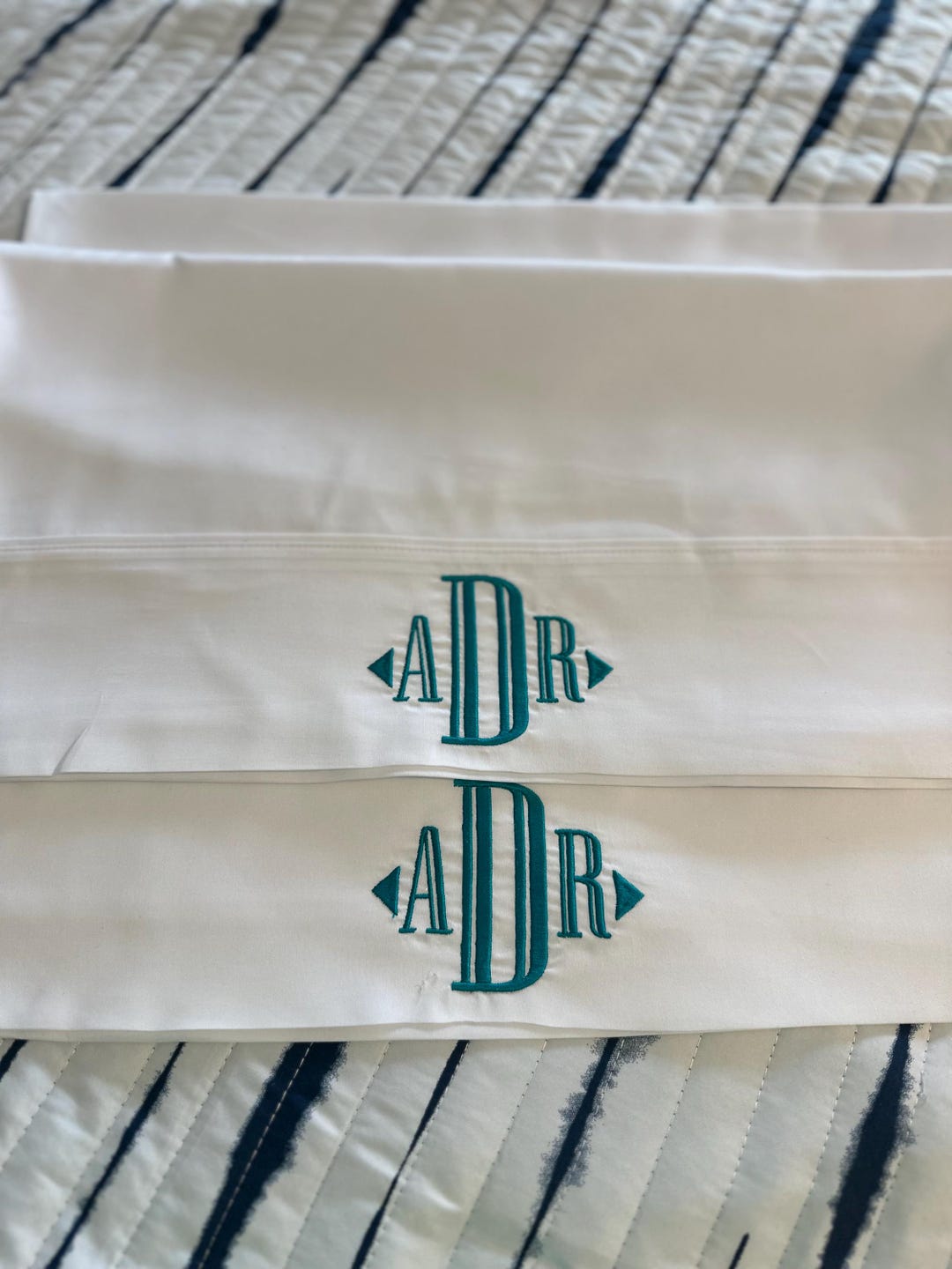 Monogrammed Embroidered Personalized Pillowcase Set - Etsy