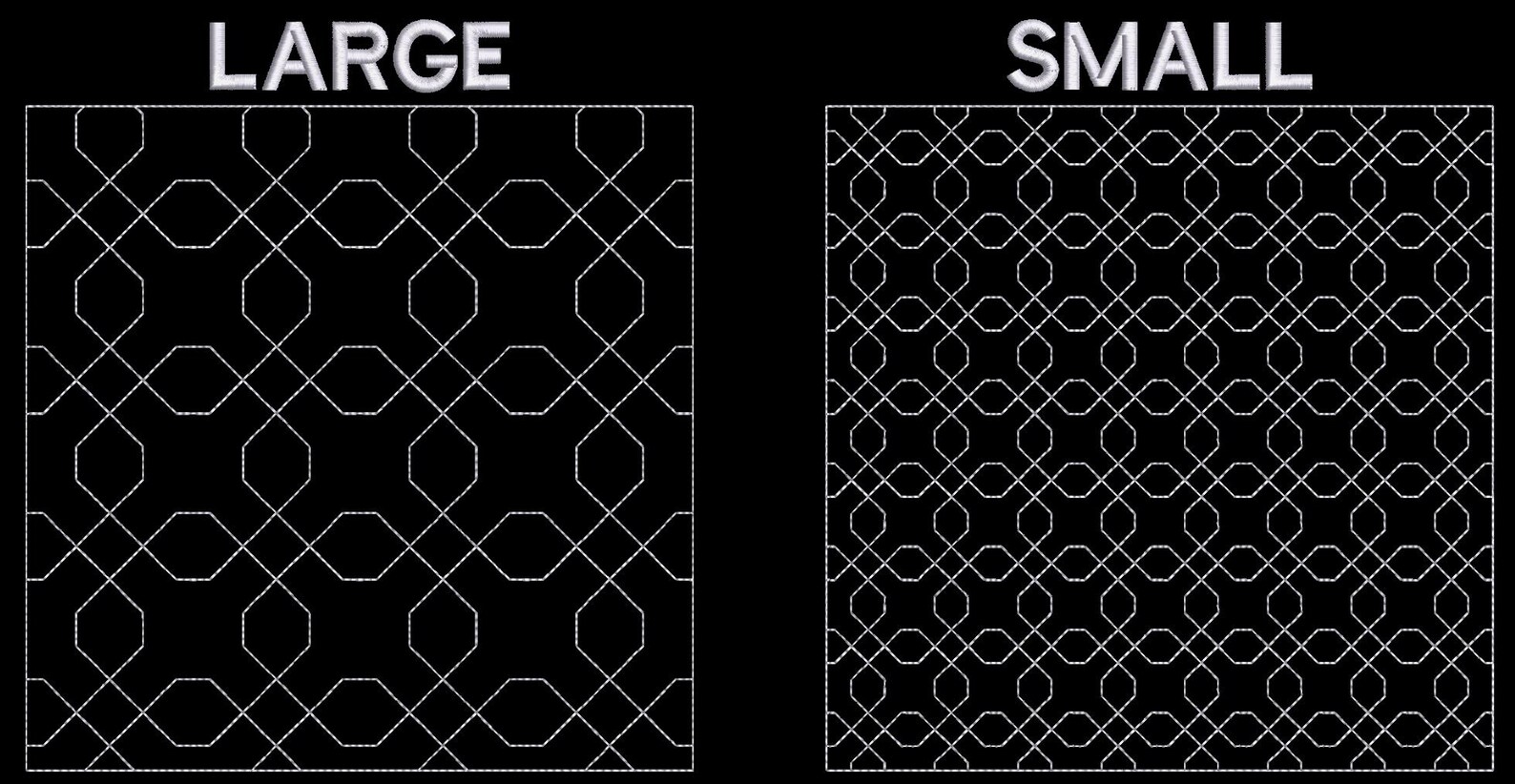 Quilt Block - Embroidered Sashiko Pattern - Hiyoku Igeta (比翼井桁)- 10"x10 ...