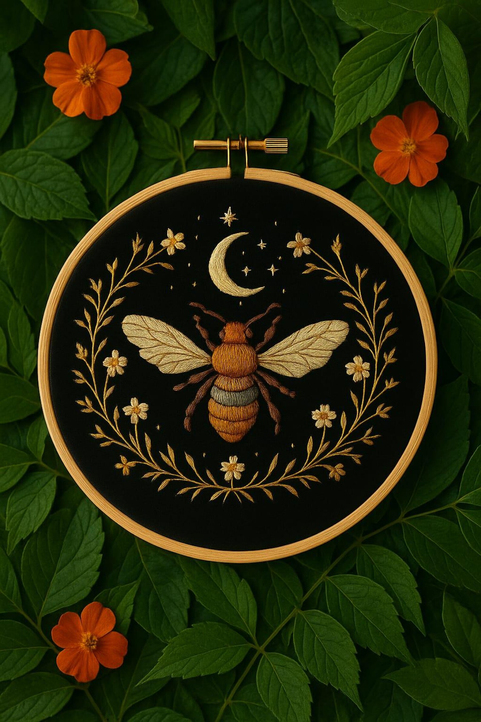 Magical Bee, Floral Buzz Embroidery, Honey Bee Crafts, DIY Embroidery ...