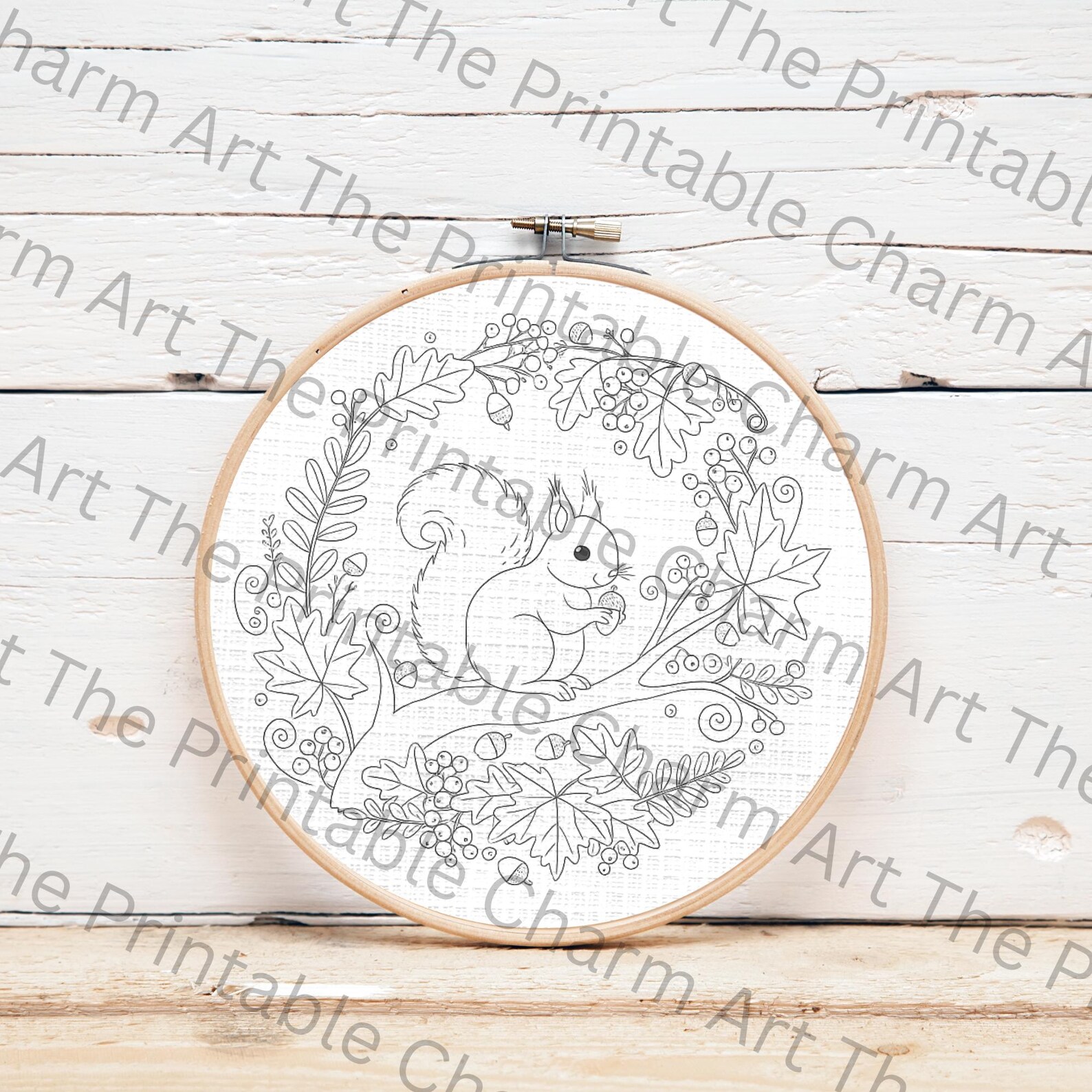 Squirrel Embroidery Pattern: Autumn Floral Needlepoint (PDF Pattern) - Etsy