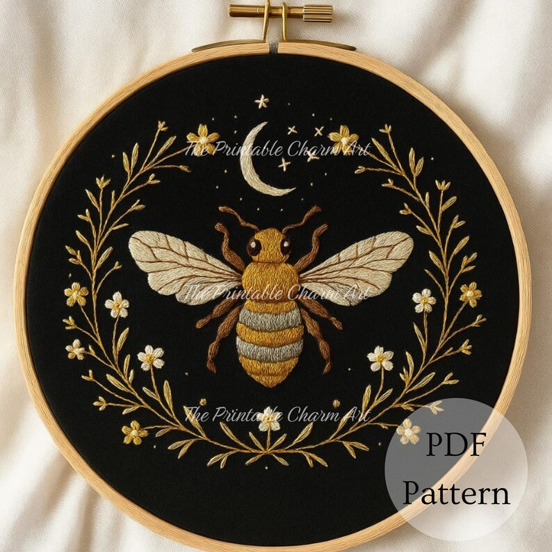 Bumble Bee Embroidery Pattern Bundle: 6 Honeybee Designs (PDF Download ...