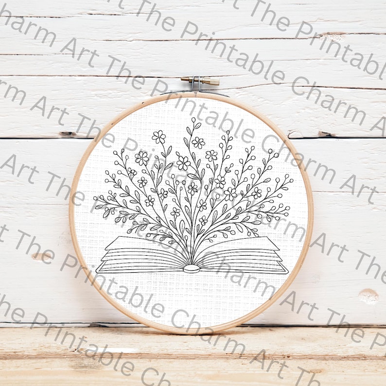 Floral Book Hand Embroidery Pattern: Beginner DIY Craft (PDF Download ...