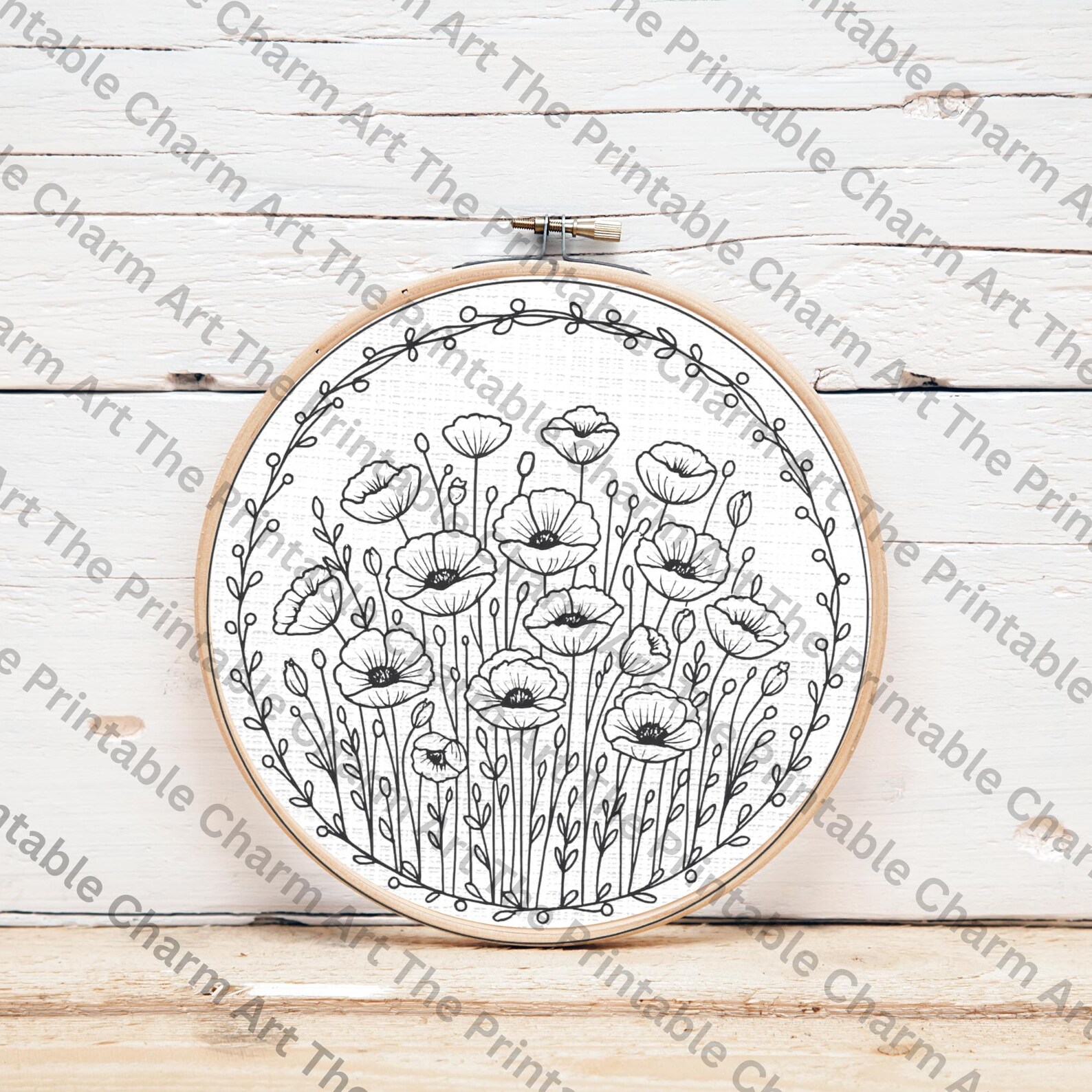 Red Poppy Hand Embroidery Pattern, Botanical Art (PDF) - Etsy