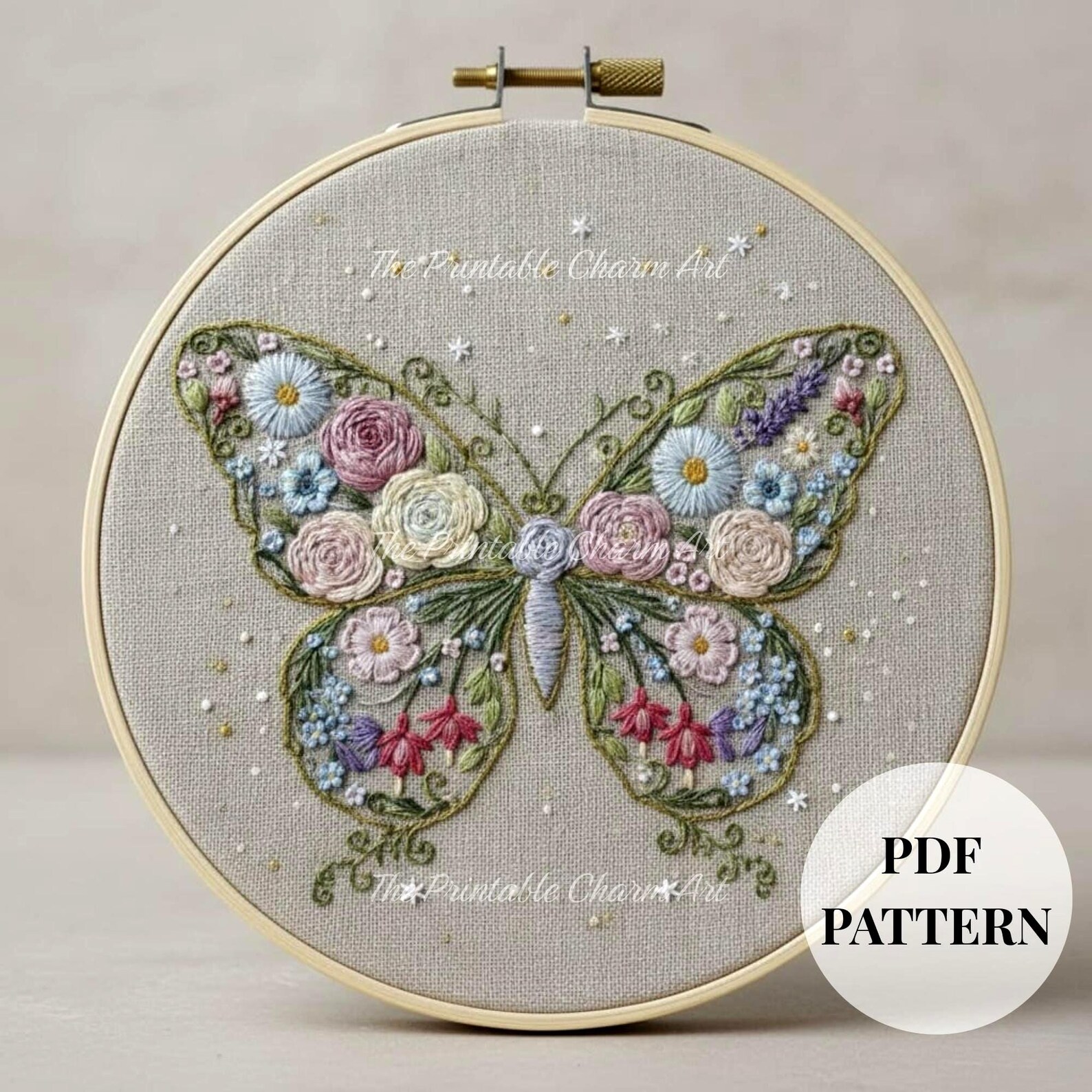 Butterfly Hand Embroidery Pattern - Beginner Friendly (PDF Download) - Etsy