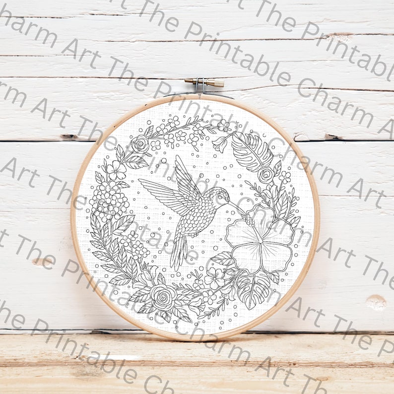 Hummingbird Hand Embroidery Pattern: Spring Bird Design (PDF) - Etsy