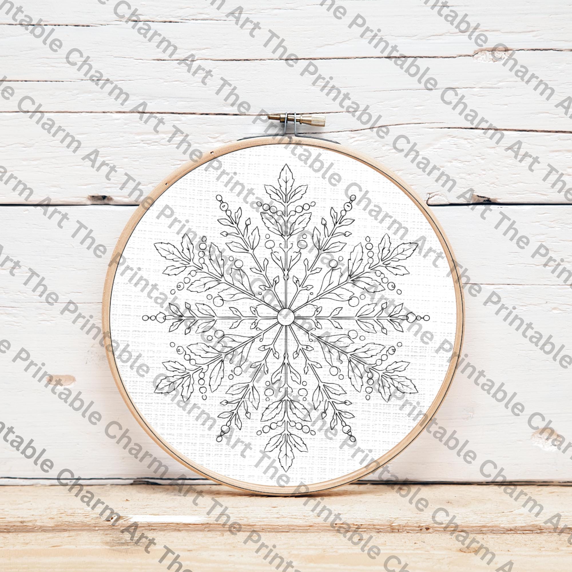 Snowflake Hand Embroidery Pattern, Winter Holiday Design (PDF) - Etsy