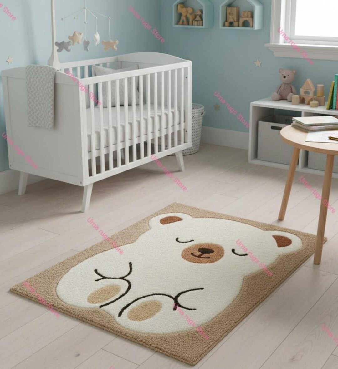 Hand Tufted Kids Room Carpet, Soft Plush Animal Rug, Baby Play Mat ...