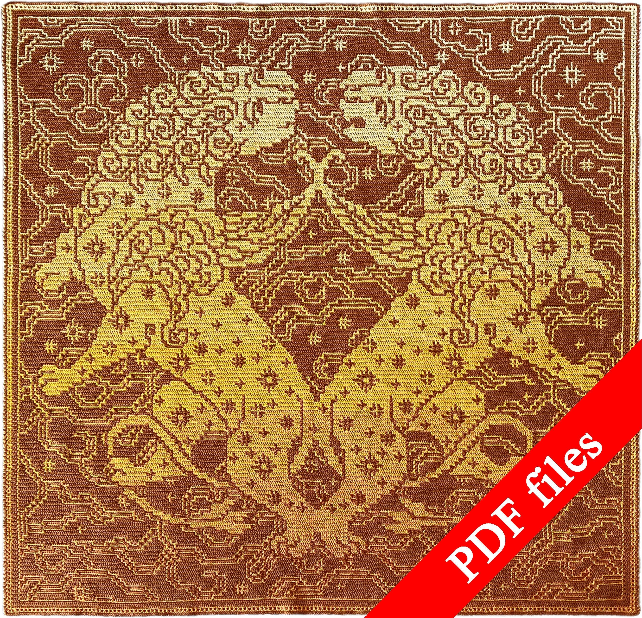 Pixiu Mythical Creature Crochet Pattern | Overlay Mosaic & Interlocking ...