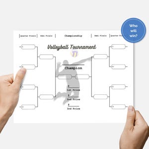 8 Team Printable Volleyball Tournament Bracket - Etsy