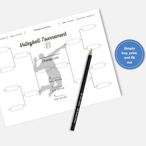 8 Team Printable Volleyball Tournament Bracket - Etsy