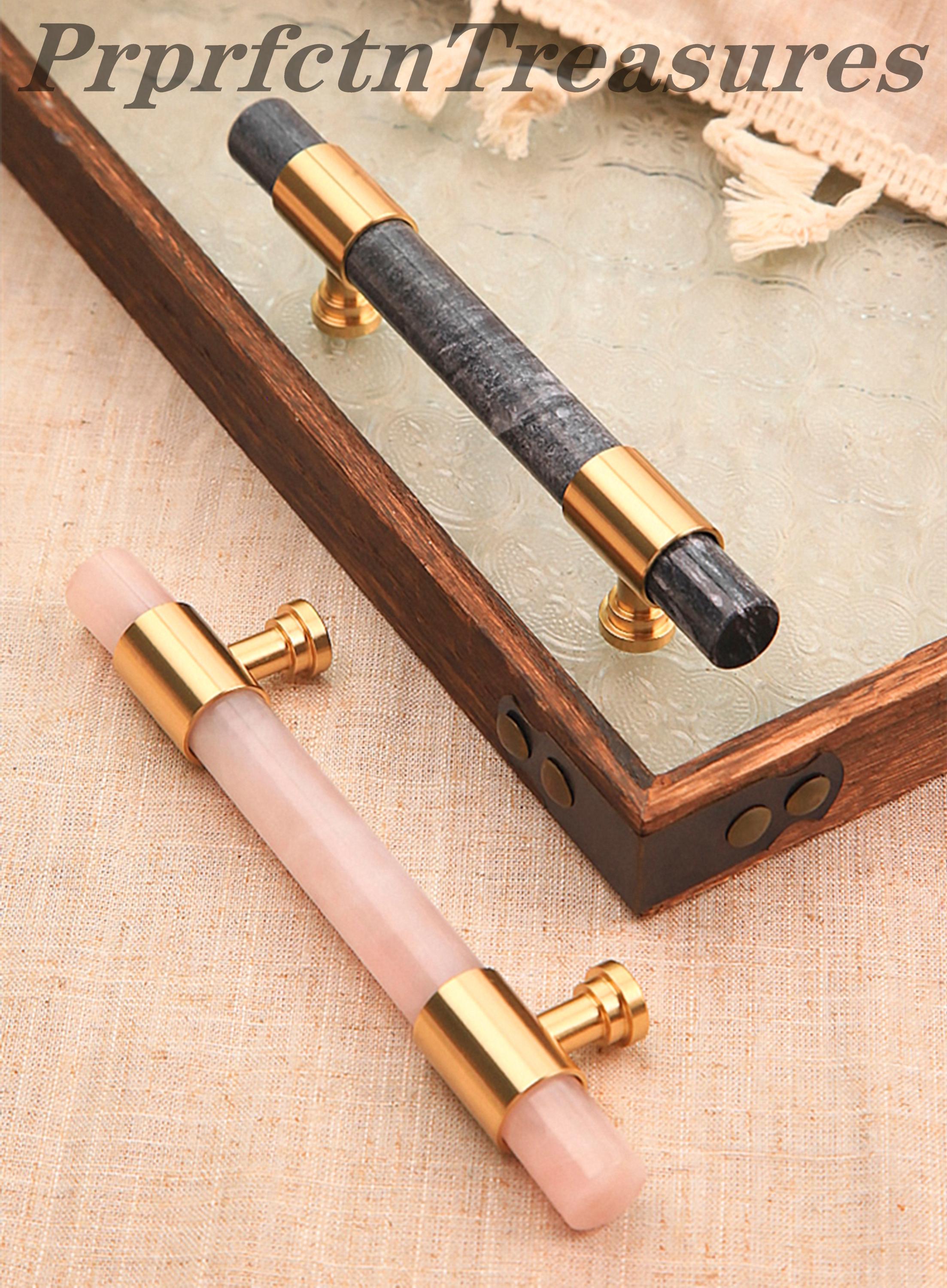 Brass Crystal Marble Pulls/wine Cabinet Handle Knob/clear Drawer ...