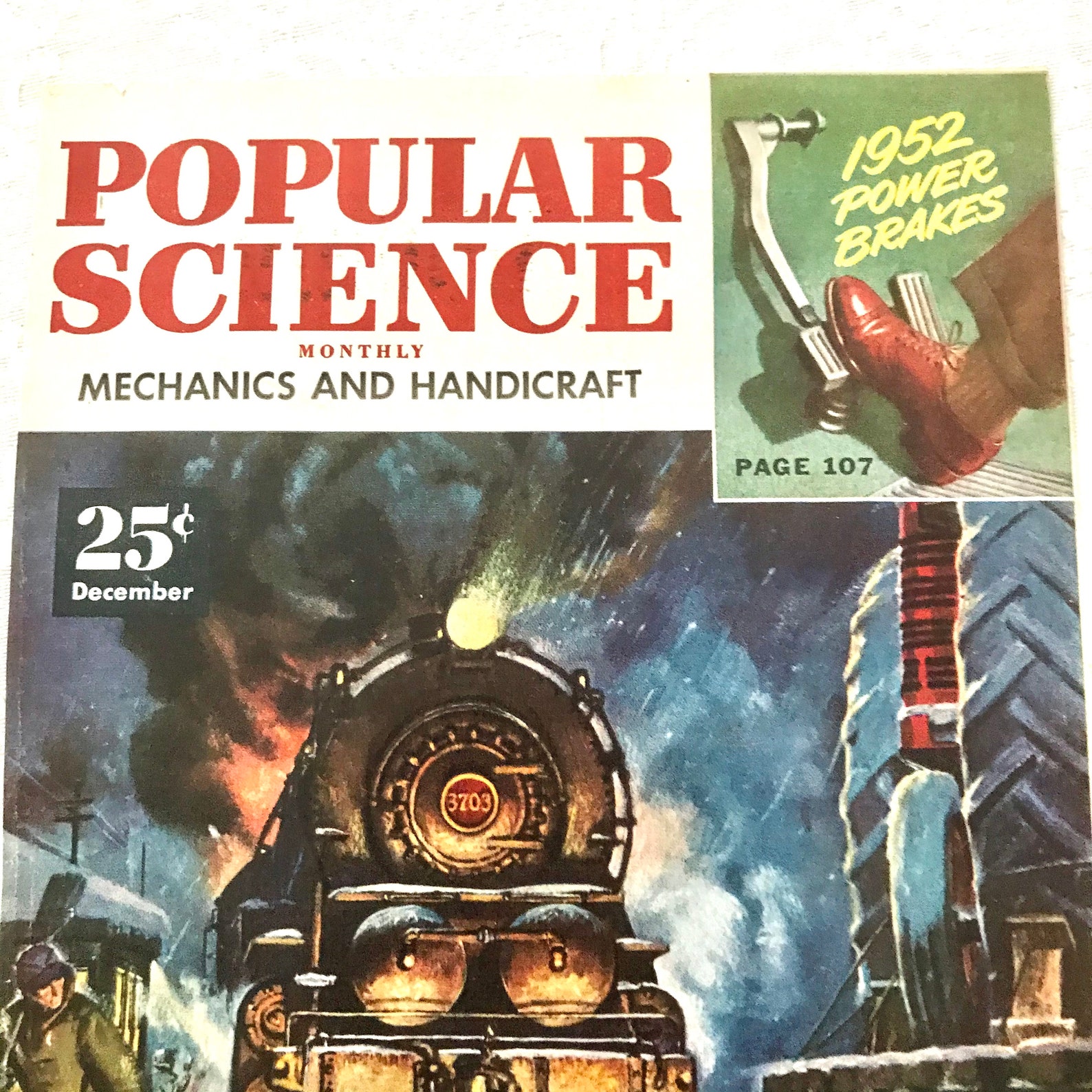 Vintage 1950s 1952 Popular Science Monthly Cover ONLY - Etsy